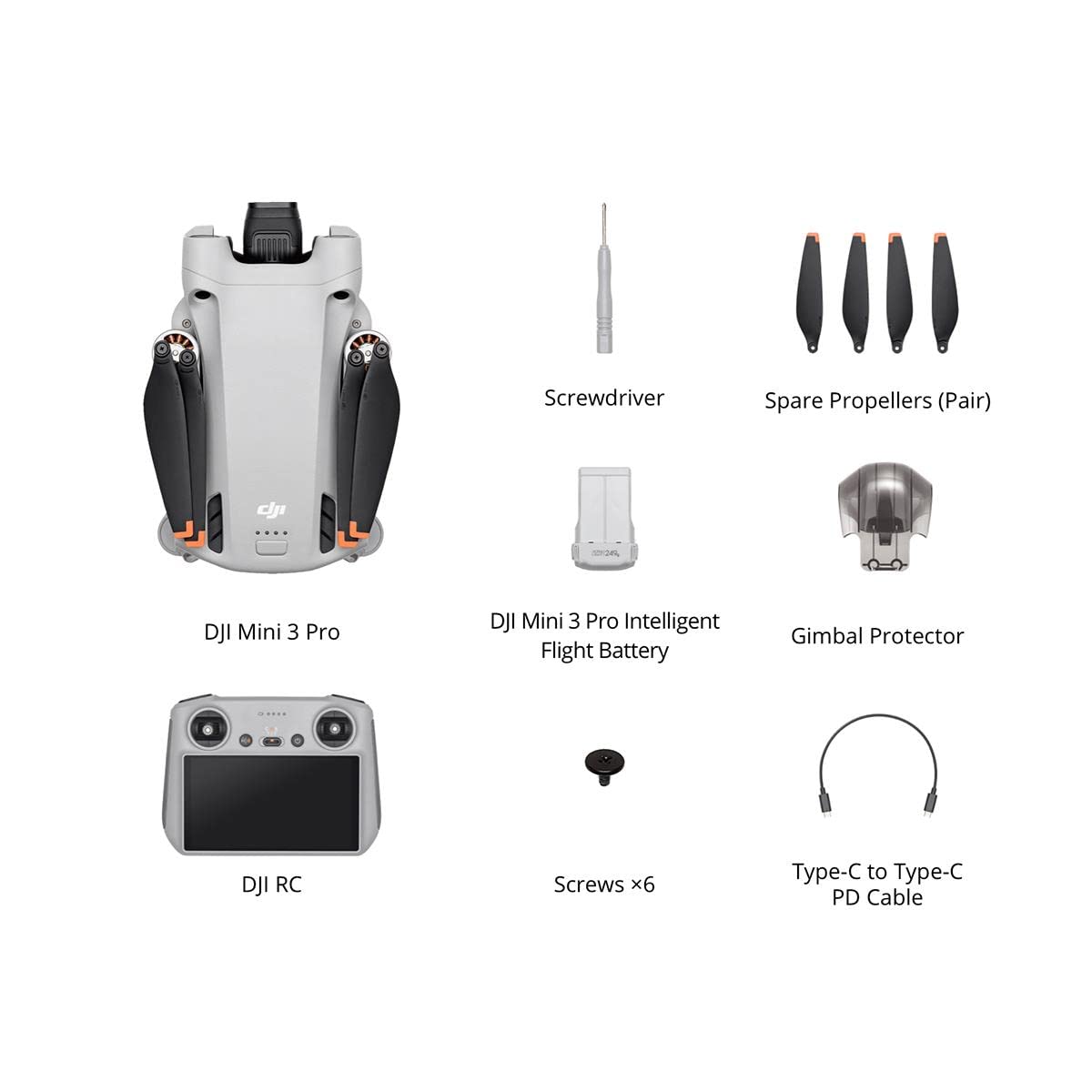Mini 3 Pro Drone with RC Remote Controller, Bundle with 128GB UHS-I Memory Card, Anti-Collision Strobe Light, and 20" Foldable Landing Pad pro, Accessories Kit
