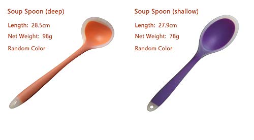 LMMDP 5/6 pcs Cooking Tools Set FDA Utensils Kitchen Spoon Spatula Soup Spoon Ladle Scraper Non-Stick Cookware Kitchen Tools (Size : 6pcs set-C)