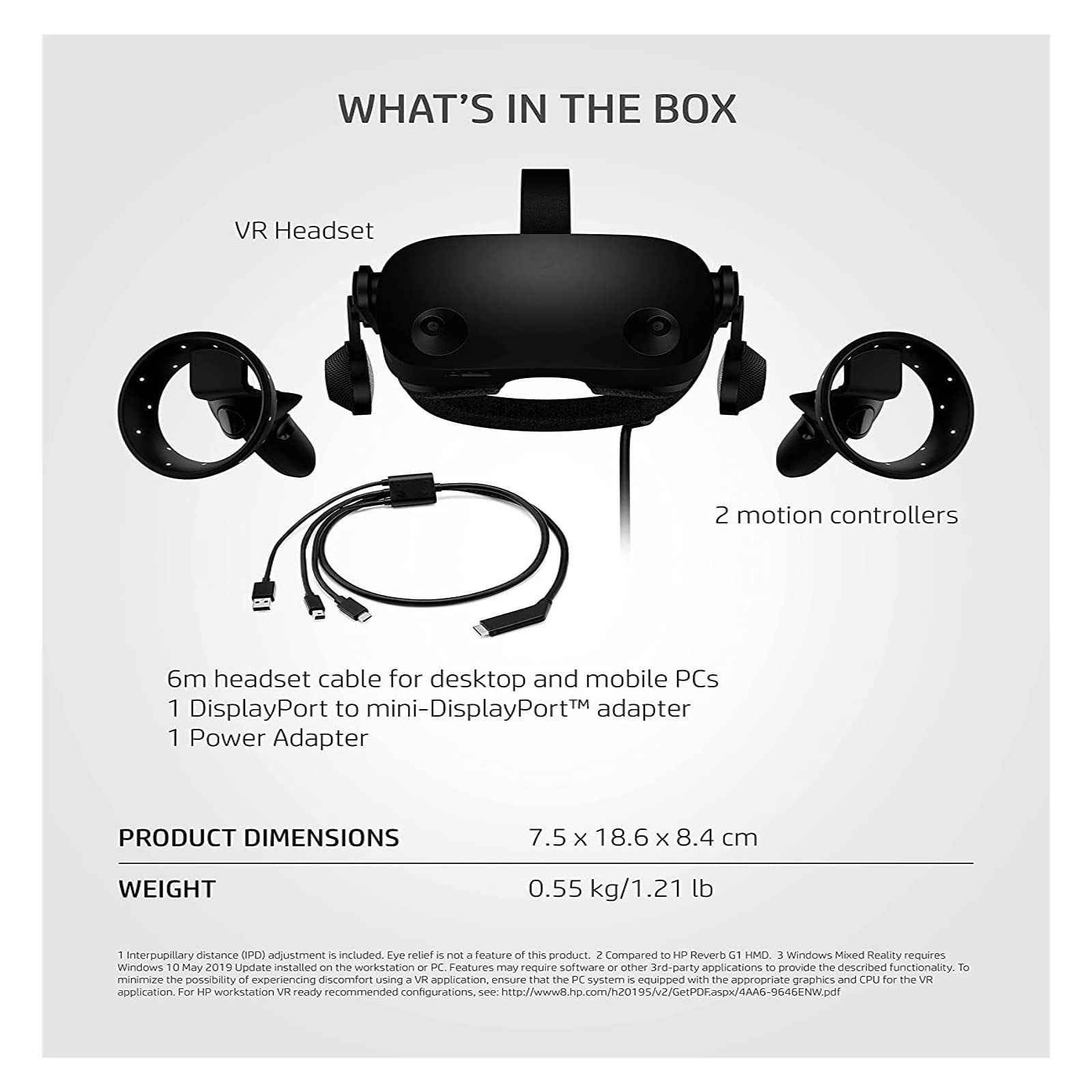 VR Headset Controller Adjustable Lenses Speakers Valve for Gaming Compatible Steam VR & Mixed Reality for HP Reverb G2/G1 (Color : Reverb G1)