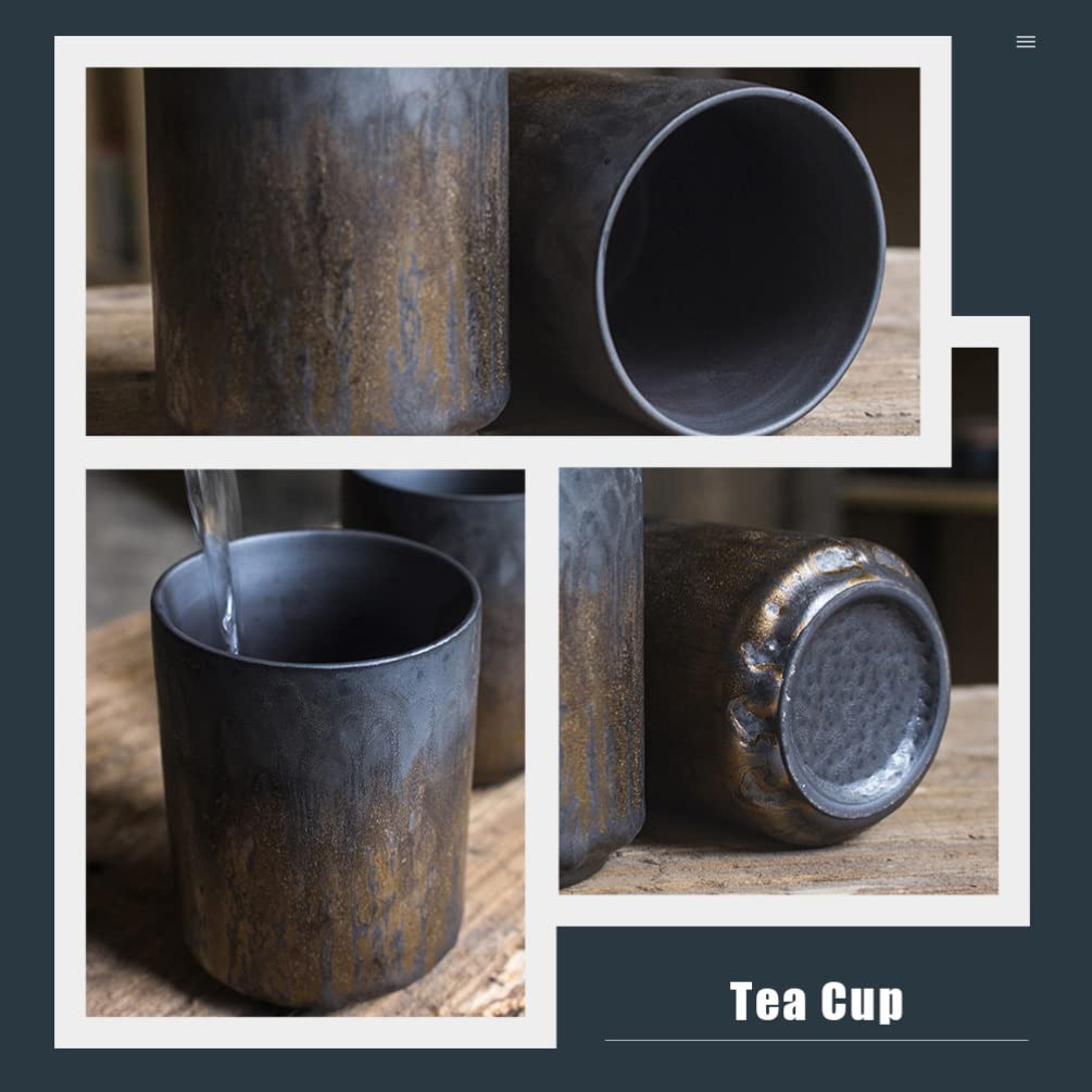 Operitacx Japanese Tea Cups Japanese Tea Cup Vintage Ceramic Coffee Mug Tumbler Tea Milk Beer Mug Water Cup Retro Teacups Glass Espresso Cups