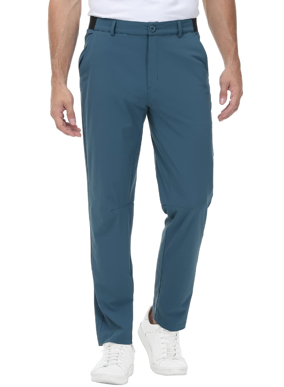 TBMPOY Mens Stretch Golf Pants Lightweight Quick Dry Casual Work Pant with 3 Pockets Stone Blue 40