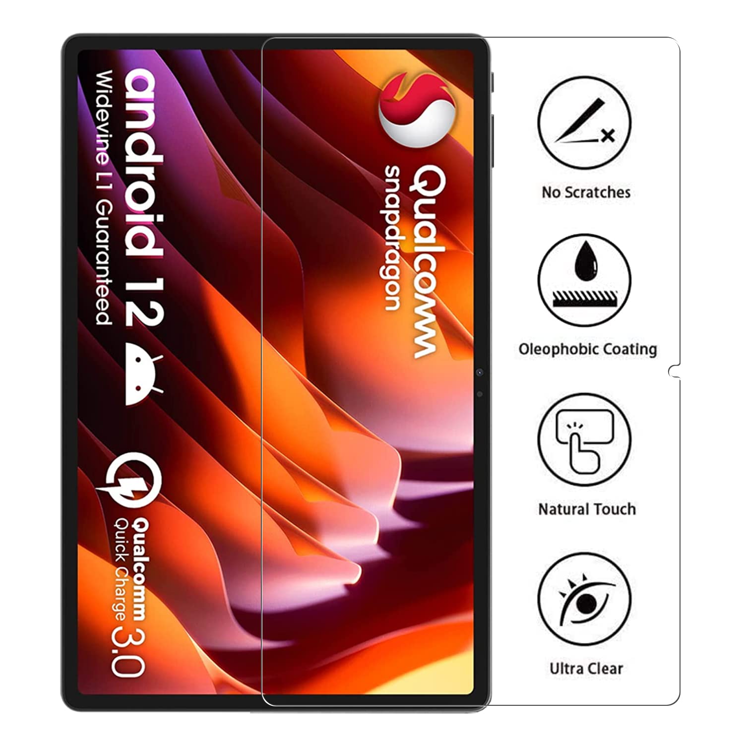 XunyLyee [2-Pack Compatible with T-Mobile Revvl Tab 5G (10.36") Screen Protector, Anti-Scratch Tempered Glass Film for CHUWI HiPad Max Tablet Easy Installation