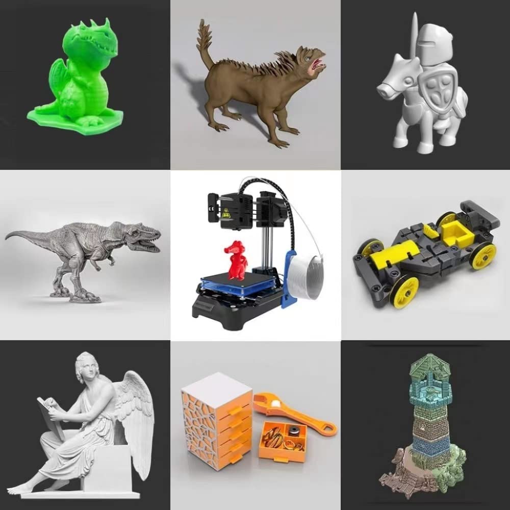 Mini 3D Printer Beginners Entry Level Low Noise Use PLA TPU 1.75mm Filament Printing Size 100x100x100mm (Color : Black, Size : TF Card Offline_US)
