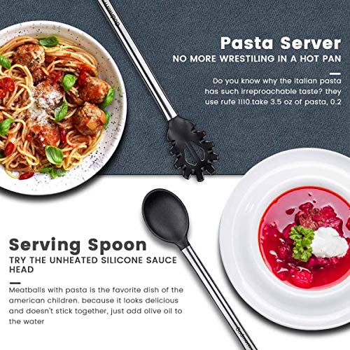 LMMDP 9 in 1 Silicone Handle Cookware Silica Gel Utensils Kitchenware Non Stick Pan Shovel Spoon Spatula Kitchen Cooking Tool Set