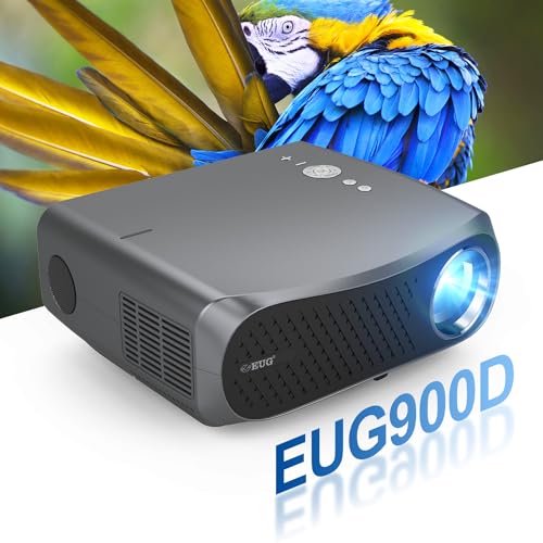 Native 1080P Projector, Indoor Outdoor FHD Projector 8000 Lumen High Bright for Movie Video Games, High Performance Multimedia Projector for Business, Phone DVD PC Supported, Low Noise