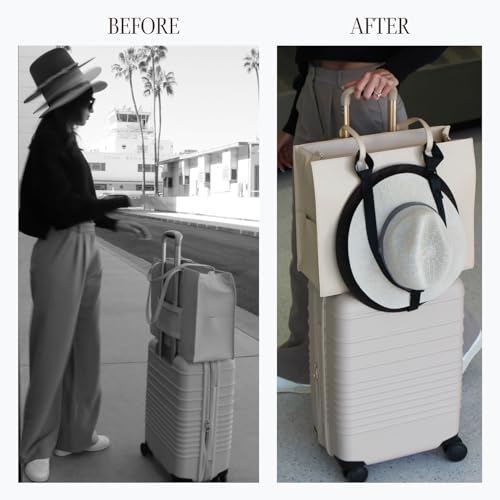 The Hat Harness Hat Holder - Stylish Durable Travel Accessory Designed for Purses, Totes, Bags, Backpacks, Luggage & More | Fits Multiple Hats & Supports Thick Or Curved Brims, Black