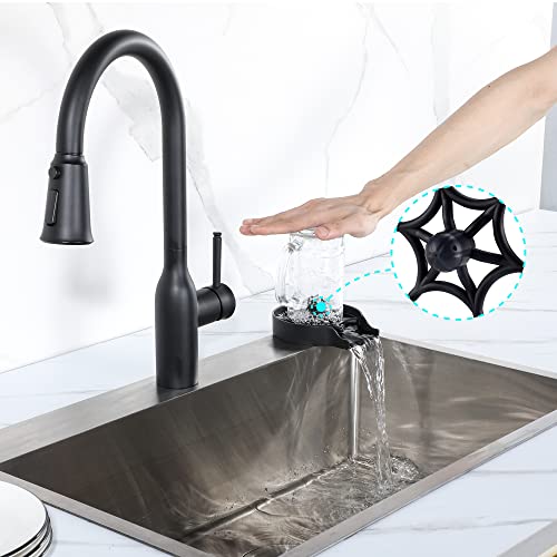 Upgraded Glass Rinser for Kitchen Sinks Matte Black, Glass Washer Cup Washer Cleaner for Home,Kitchen Sink Accessories, Bar Glass Rinser