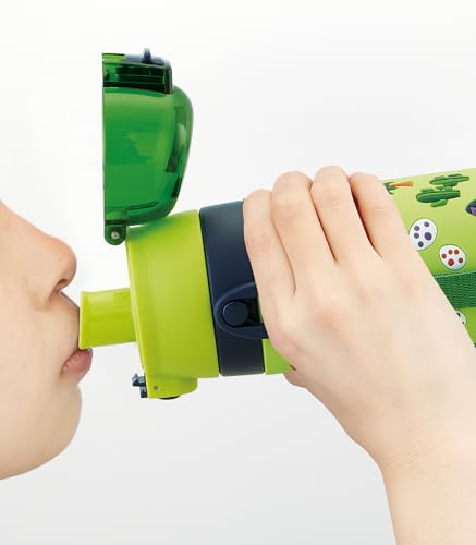 Skater SDPV5-A Children's Stainless Steel Water Bottle, Direct Dinosaurus, 16.2 fl oz (480 ml), Children's Friendly, Lightweight Type, For Boys, Cold Insulation, 3D Printed Waterbottle, Sports Bottle,