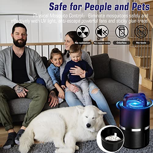 YOUNGDO Indoor Insect Trap Catcher & Mosquito Killer, Flies, Gnat, Moth, Bugs Trap Catch Insects Indoors with Suction, Bug Light & Sticky Glue (Black)