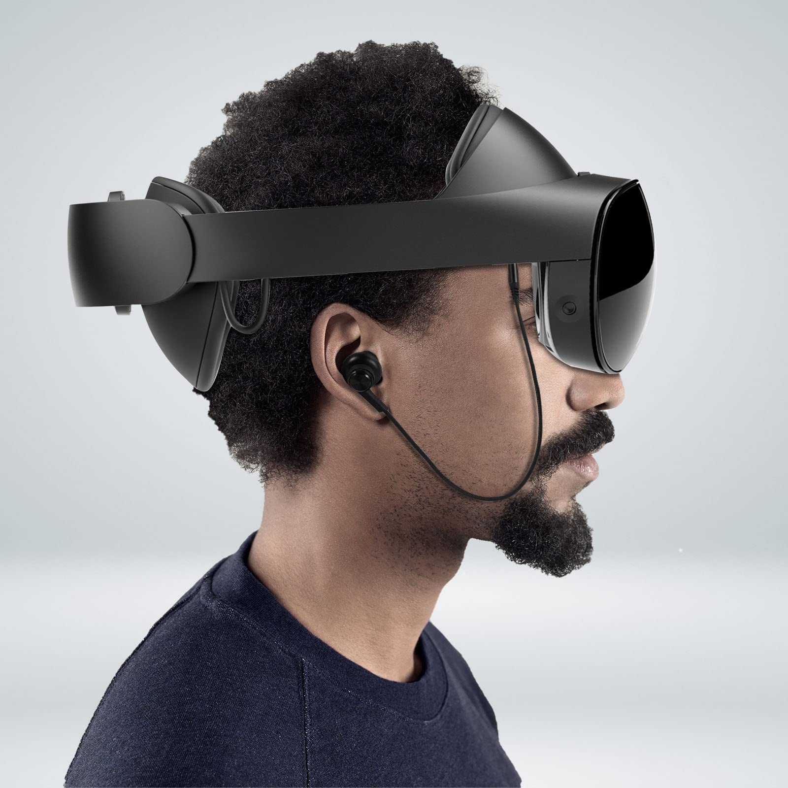VRbrother Controller Grip Cover Compatible with Meta Quest Pro, Silicone VR Handle Protector Adjustable Wrist Knuckle Strap with VR in-Ear Earphones (Black)