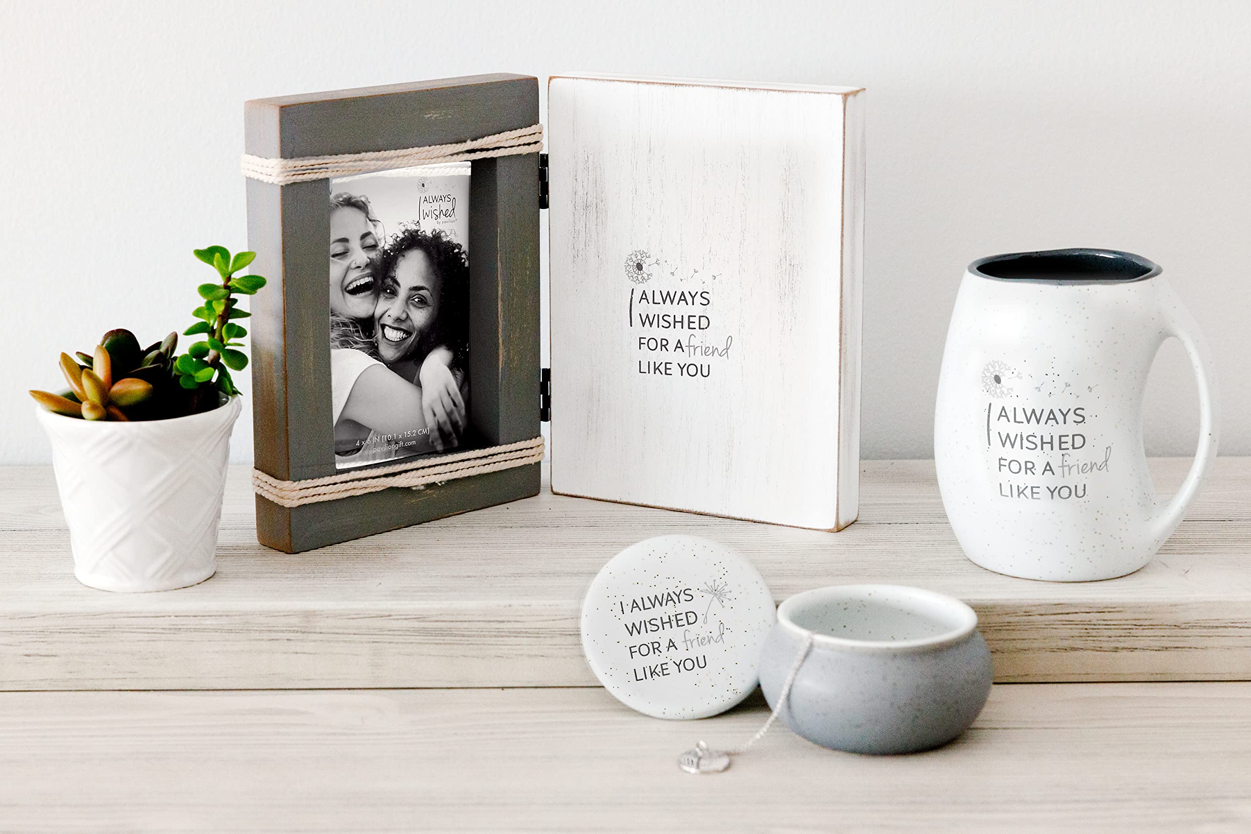 Pavilion - I Always Wished For A Friend Like You 16 ounce Large Coffee Cup -Friend Gift Idea, 1 Count 3.75” x 3.75”, Gray
