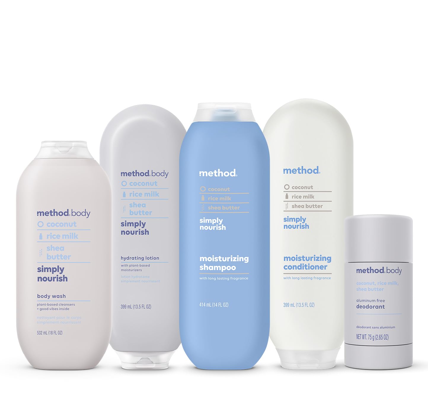 Method Body Wash, Simply Nourish, Paraben and Phthalate Free, 18 oz (Pack of 6)