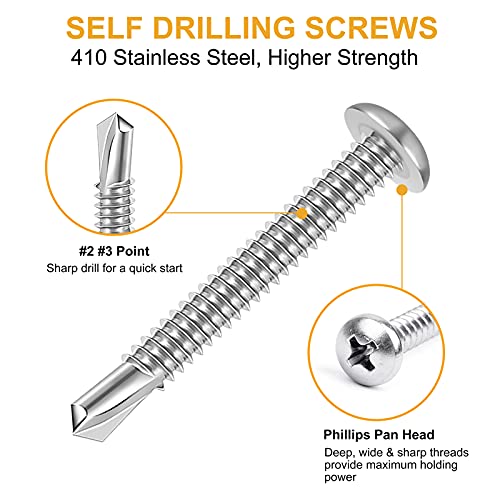 VIGRUE #6#8#10 Self Drilling Screws+#8 Wood Screws