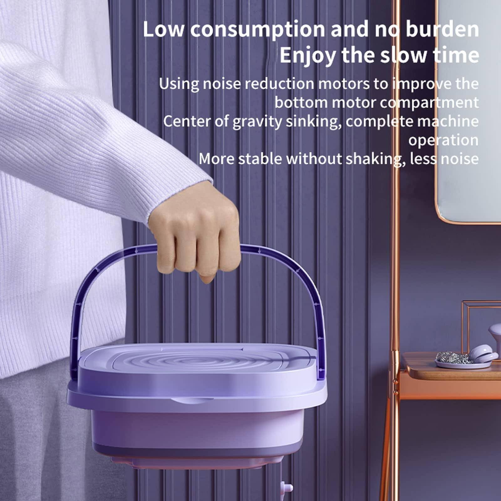 Portable Washing Machine, Mini Foldable Washing Machine For Home And Travel Use,High Capacity Mini Washer With 3 Modes, Machine With Soft Spin Dry For Socks, Baby Clothes, Towels, Delicate Items