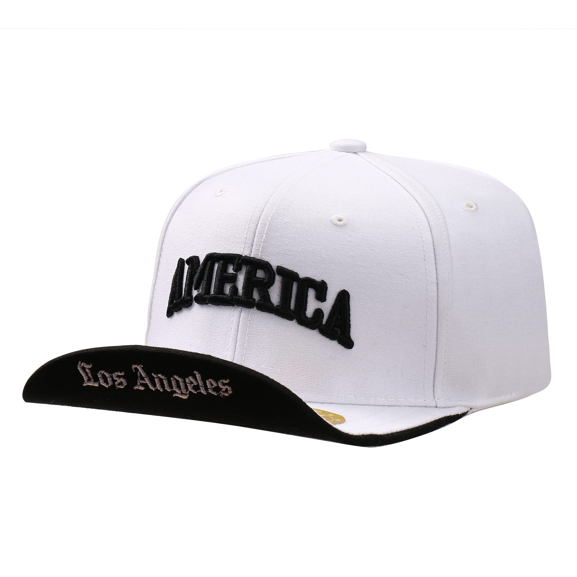 Upturned Brim Snapback Hats for Men Adjustable Two Tone Fliped Up Brim Trucker Snap Backpack Fitted Turn-up Brim Baseball Caps White