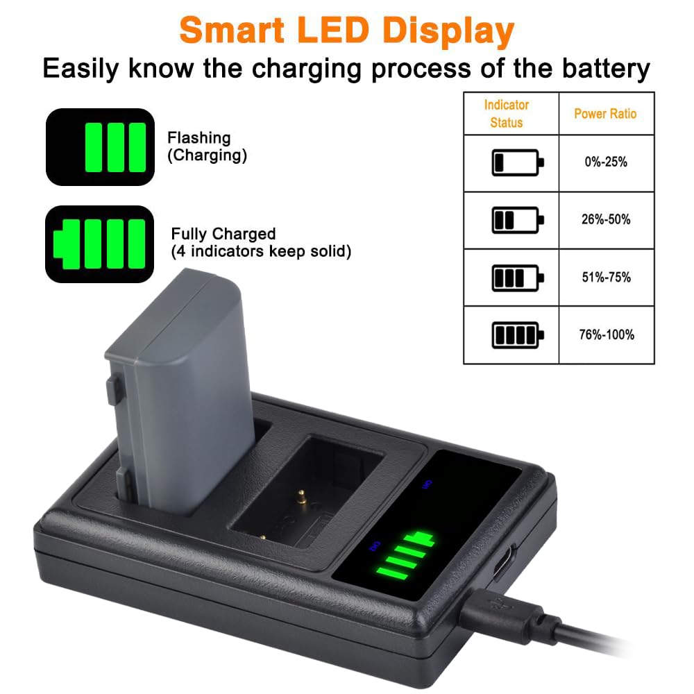 Pickle Power 2Pcs NB-2L NB-2LH Battery and LED Dua Charger for Digital Rebel XT XTi PowerShot G7 G9 S70 S80 S60 S50 S30 S40 S45 DC420 DC410 EOS 400D 350D VIXIA HF R10 Elura 40 50 60
