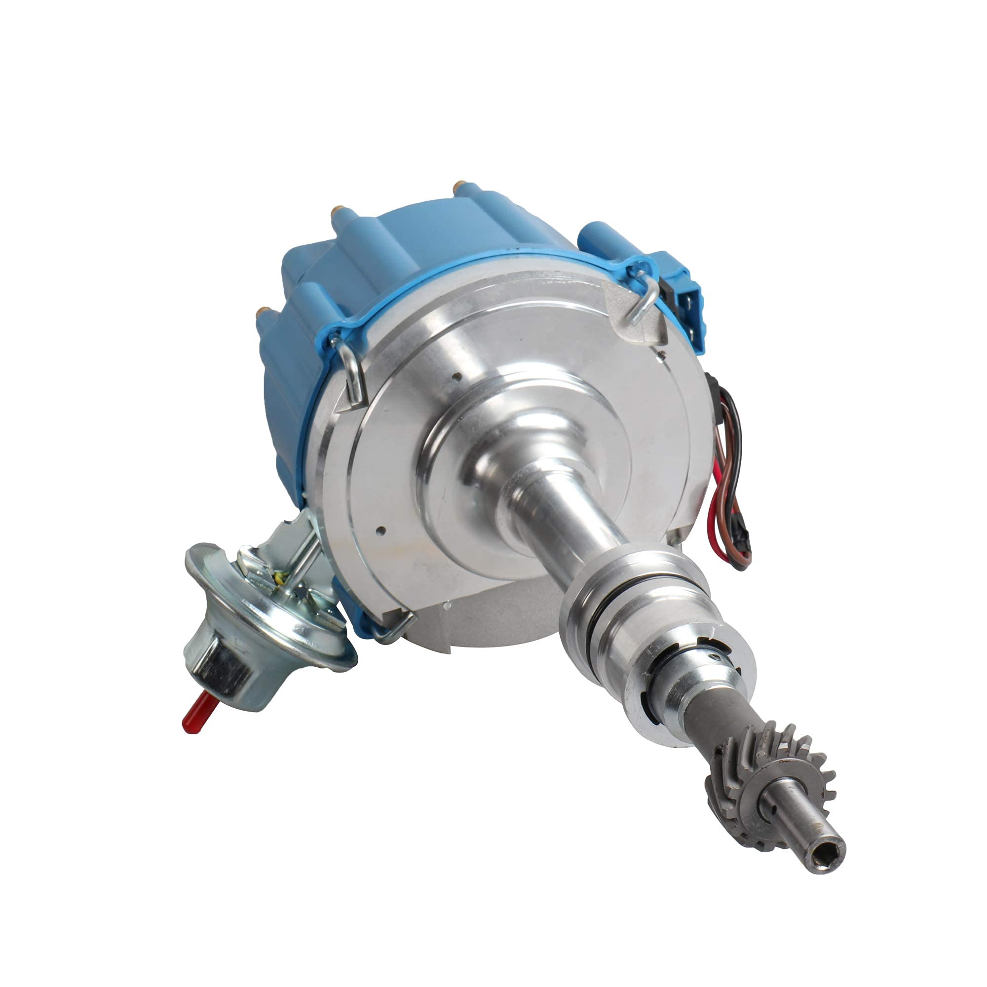 MOSTPLUS 1030213 Complete HEI Ignition Distributor 65K Coil Compatible with SBF Ford Small Block 260 289 302 V8's Blue Cap