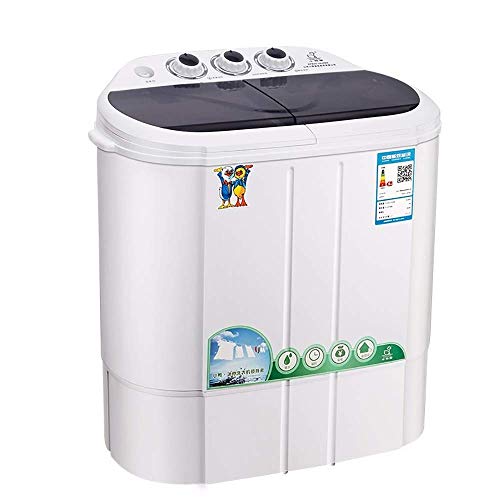 Portable Washing Machine Twin Tub Washer Machine with Wash and Spin Cycle Compartments (Color : D)