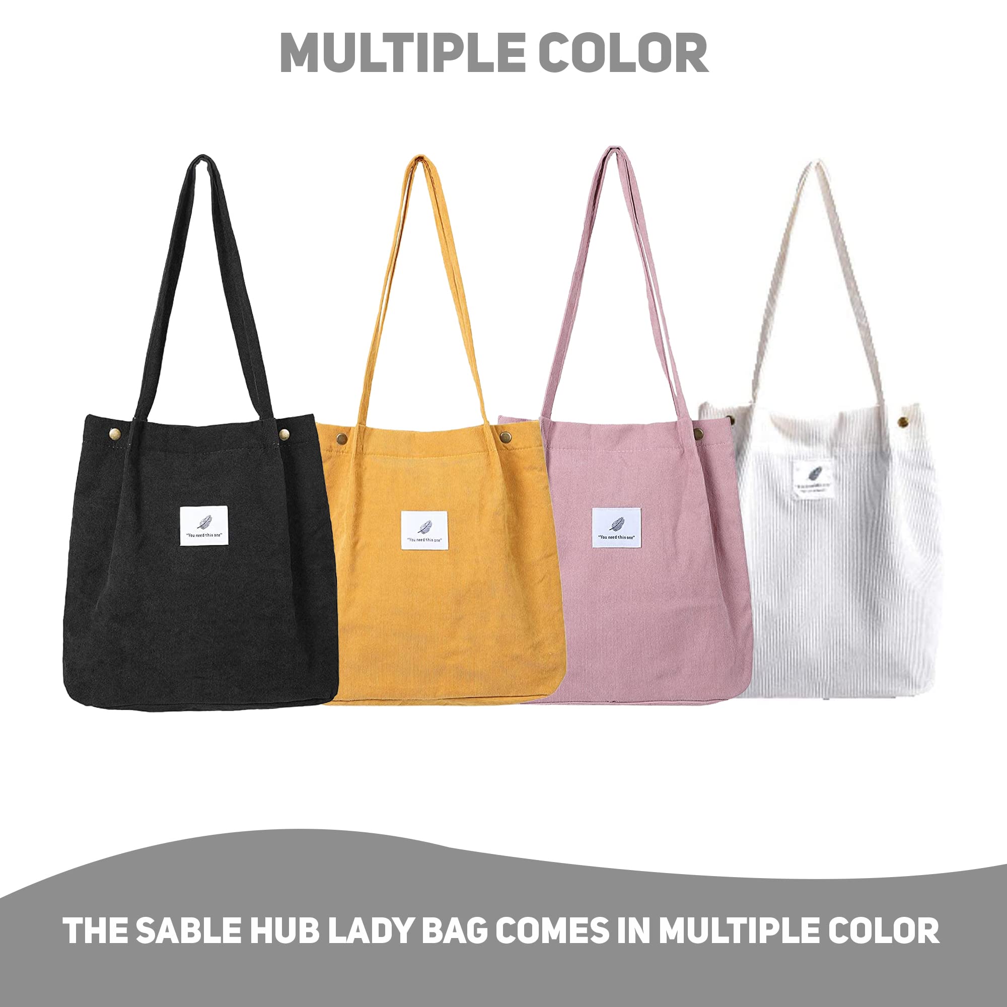 Sable Hub Women's Shopping Bag | Canvas Shoulder Hand Bags | Waterproof, Foldable Tote Bags, Comfortable for Outdoor - Orange