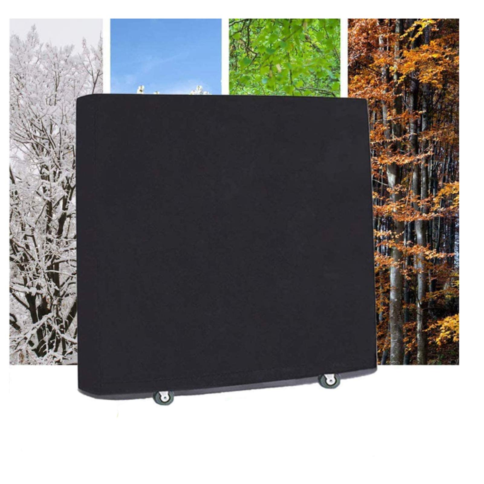 Ping Pong Table Cover Outdoor Waterproof Table Tennis Cover Folding Table Tennis Cover 72.8 x 65 x 27.5 in Black