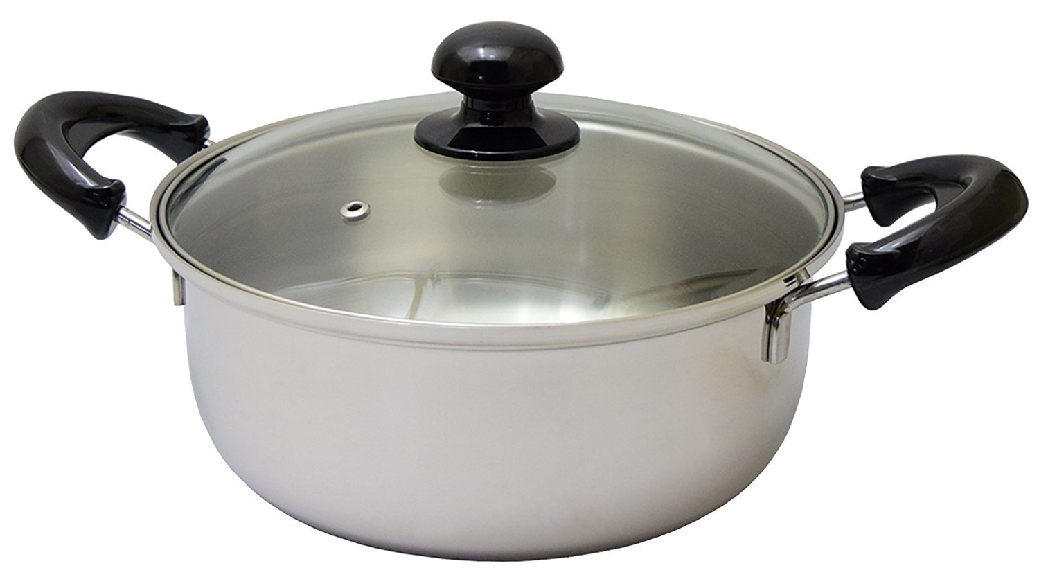 Takagi Glass Lid, Stainless Steel, Three-Layer Steel, Two-Handled Pot, 8.7 inches (22 cm), Made in Japan