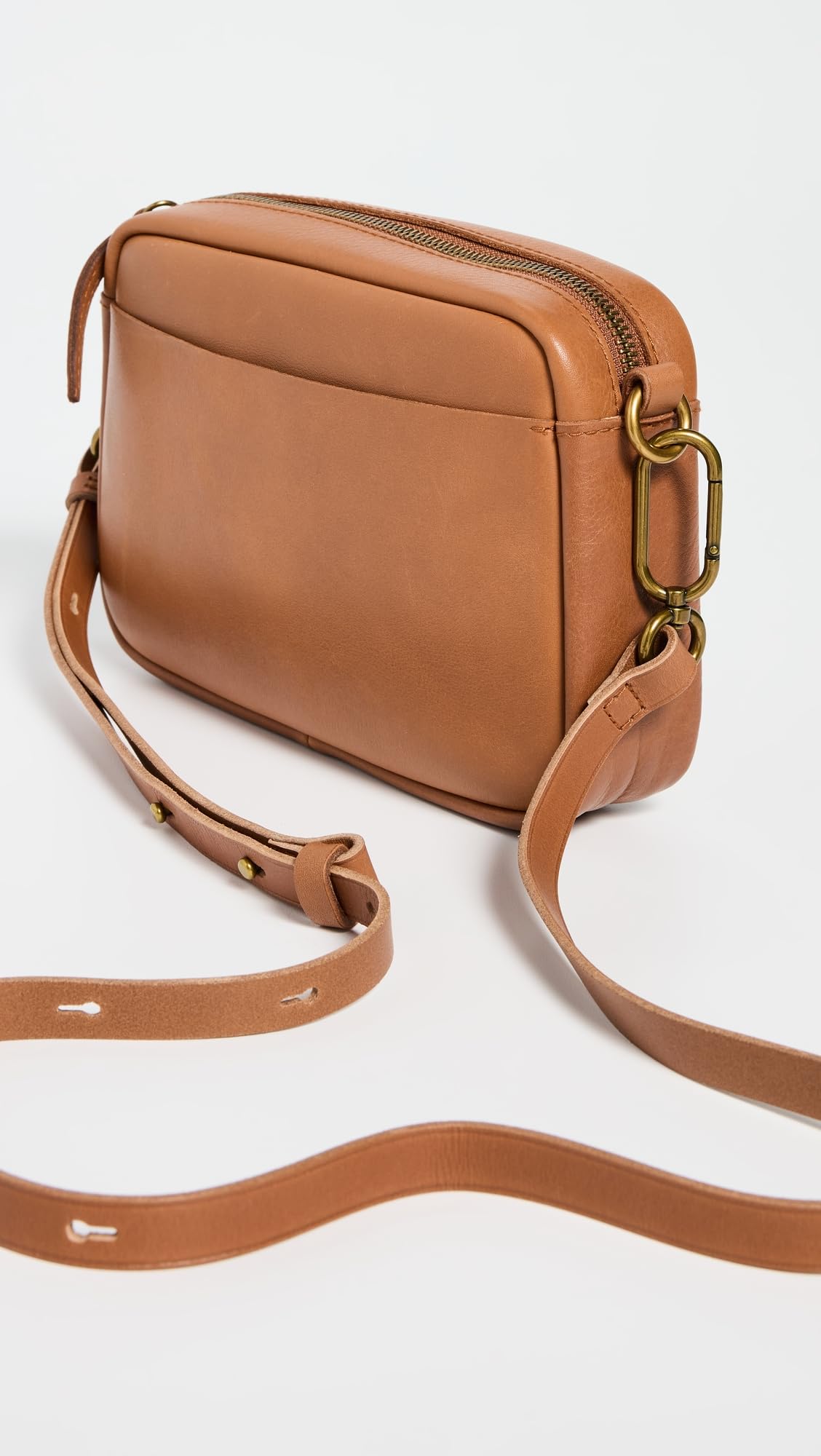 Madewell Women's The Leather Carabiner Medium Crossbody Bag, Dried Maple, Tan, One Size