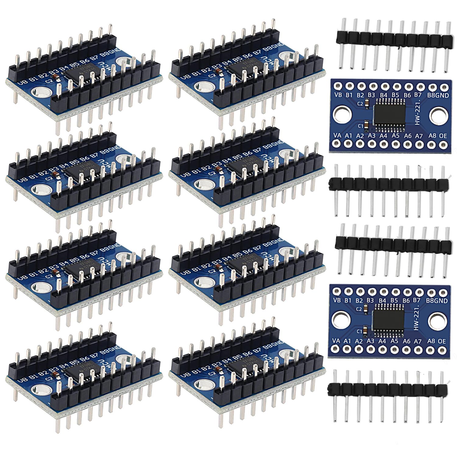 V TELESKY 10Pcs TXS0108E 8-Channel Bi-Directional Logic Level Converter Module 3.3V to 5V Shifter for Arduino