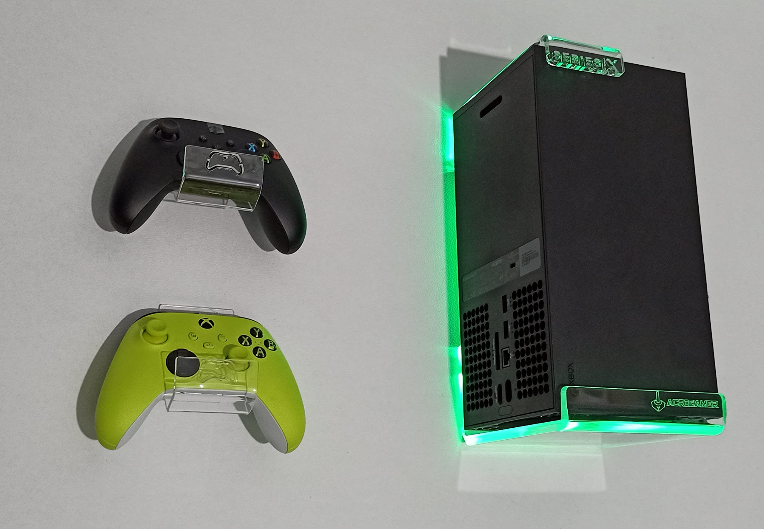 Wall Mount for Xbox SERIES S with Multicolor LED Lighting KIT + 2 Control Mount