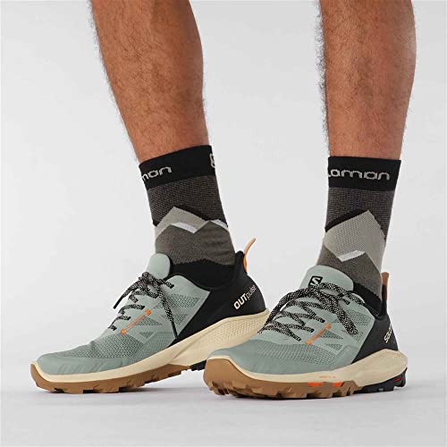 Salomon Men's OUTPULSE Hiking Shoes for Men, Wrought Iron/Bleached Sand/Vibrant Orange, 10.5