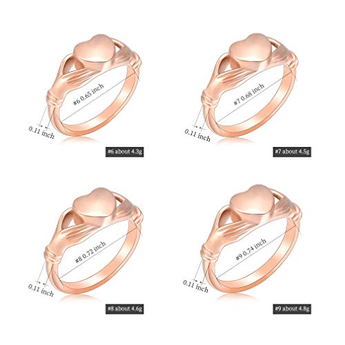 Minicremation Cremation Urn Ring for Ashes for Women Stainless Steel Heart Finger Ring Waterproof Memorial Keepsake Cremation Ring Holds Loved Ones Ashes