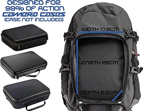 Navitech Action Camera Backpack & 8-in-1 Accessory Combo Kit with Integrated Chest Strap - Compatible with The AKASO V50 Pro SE Action Camera
