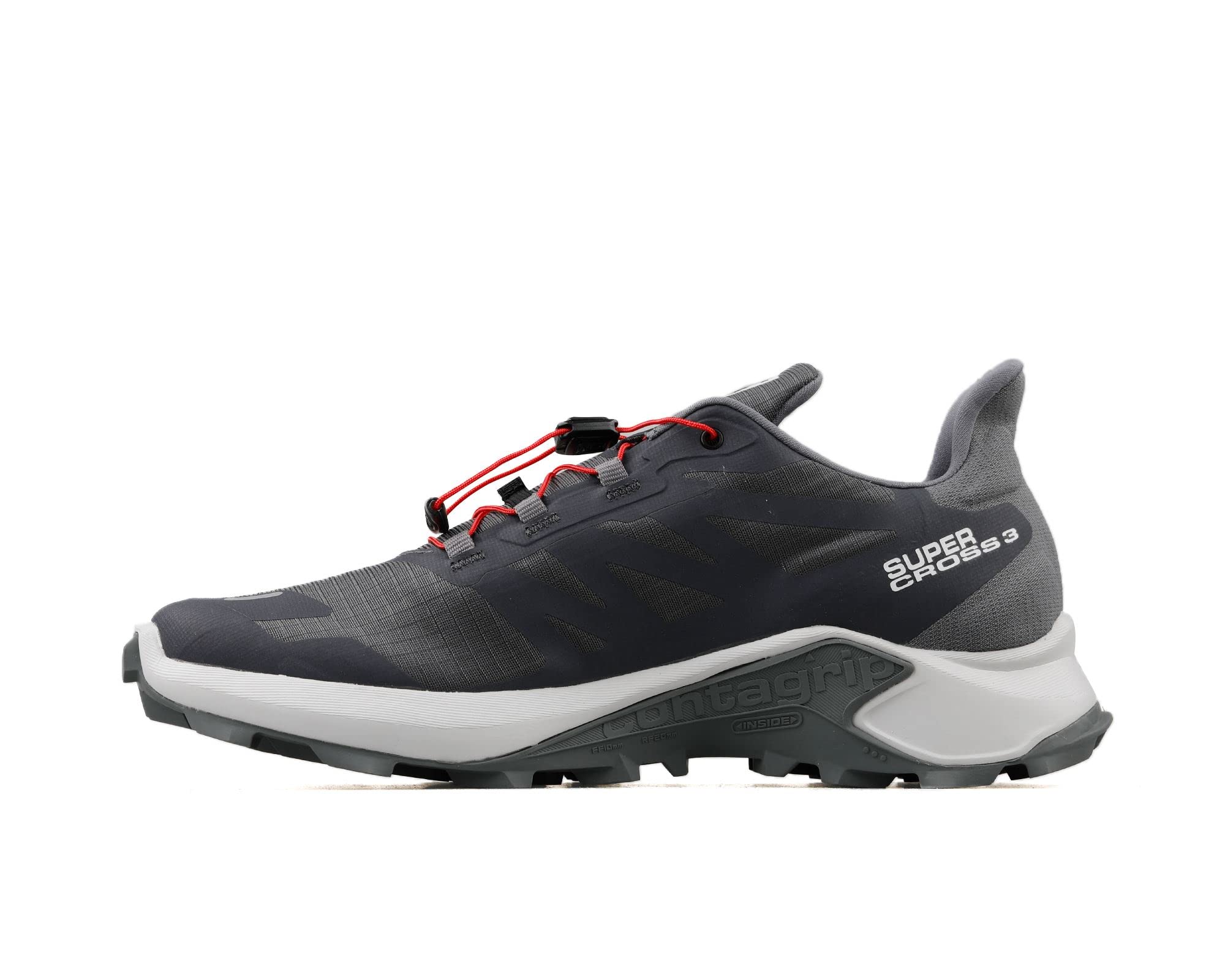 Salomon Supercross 3 Trail Running Shoes for Men, Ebony/Lunar Rock/Quiet Shade, 11