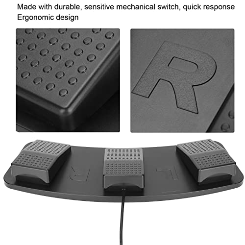 USB Triple Foot Switch Pedal, Multifunctional Mechanical USB Foot Switch, 3 Key Custom Programming for Playing Game Factory Testing