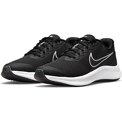 NIKE Girl's Running Shoes, Black Grey Dark Smoke White, 37.5 EU
