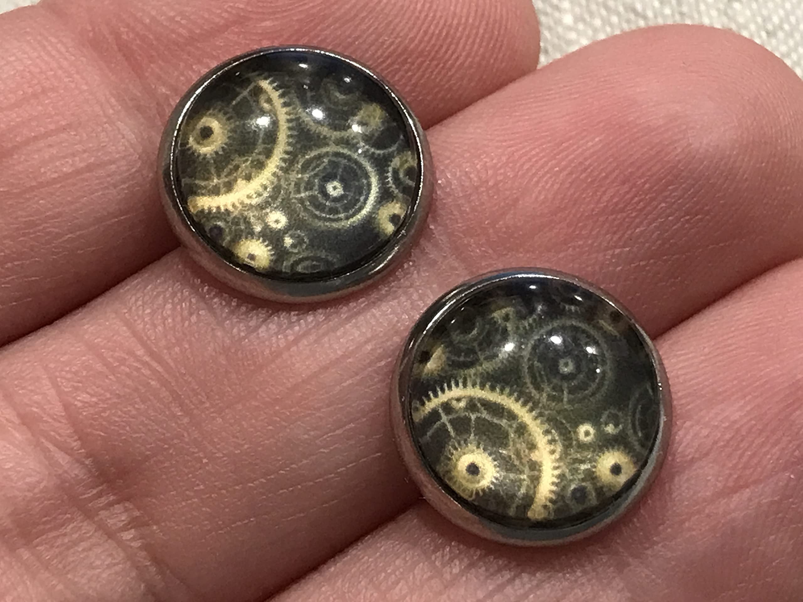 Minimalist Steampunk Earrings, Post Posts Surgical Steam Punk Earrings, Stud Studs Stainless Steel Earrings, Surgical Steel Earrings by AnnaArt72