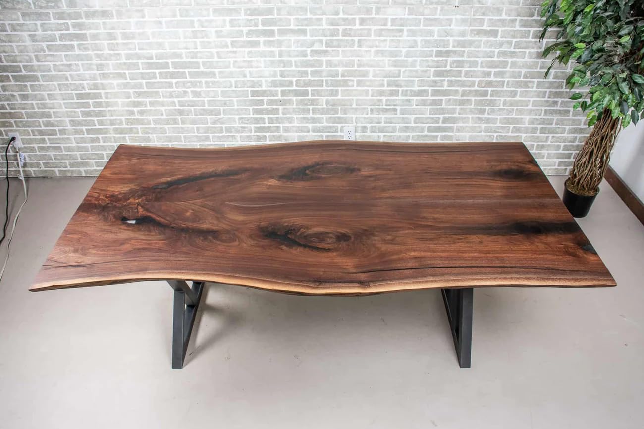 Live Edge Dining Table Epoxy Dining Table Living Room Table for 2, 4, 6, 8 Resin Coffee Table Epoxy Table Top End Table Bar Counter Wall Art Home Décor (without Stand, 36 x 20 Inches)