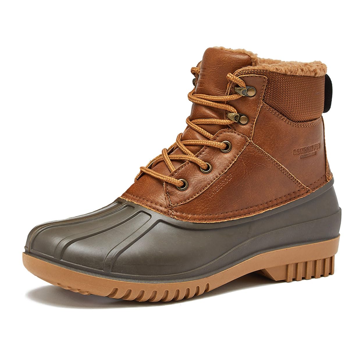 LONDON FOG Aspen Winter Boots for Men Waterproof Snow - Insulated Duck Mens Snow Boots or Rain Boots - Tan, 10 Medium