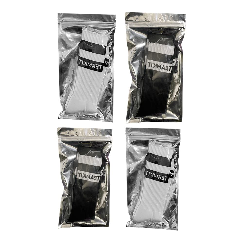 Teamkit Men's Double Stripe Crew Socks - Premium Fit & Feel, Lightweight, Breathable, Single Pack. Made In USA (White)