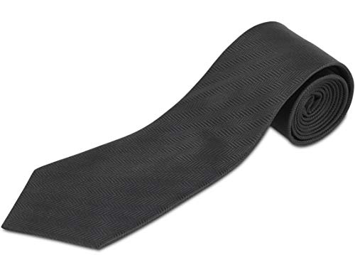 Long Tie Store Extra Long Herringbone Neck Ties for Men β 100% Silk Ties with Vivid Color | 3.75β Wide, 70 Inches XXL (Solid Black)