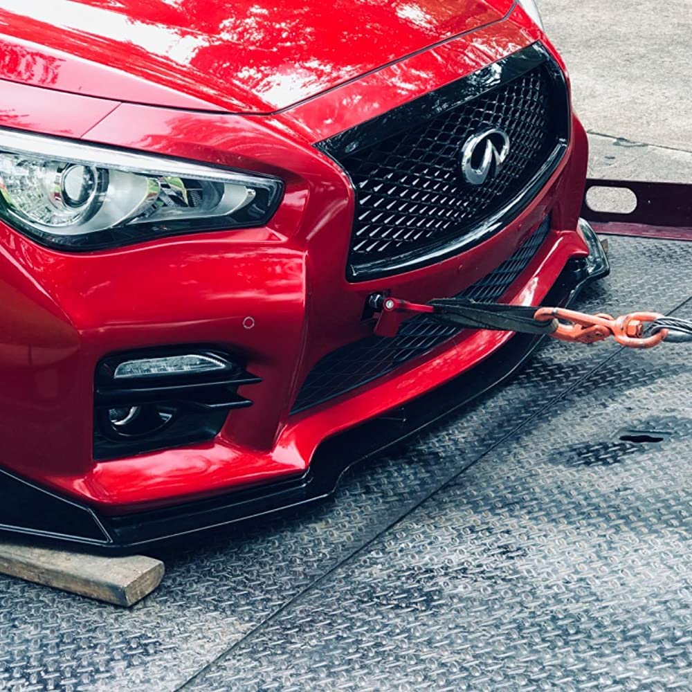MG Pro-industry Front & Rear Bumper Screw on Tow Hook Kit Heavy Duty for Hyundai Veloster 2012-2017 (Red)