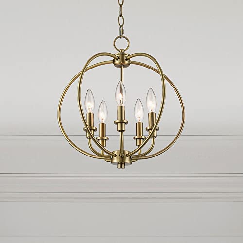 Livex Lighting 4665-07 Milania 5-Light Convertible Hanging Lantern/Ceiling Mount, Bronze