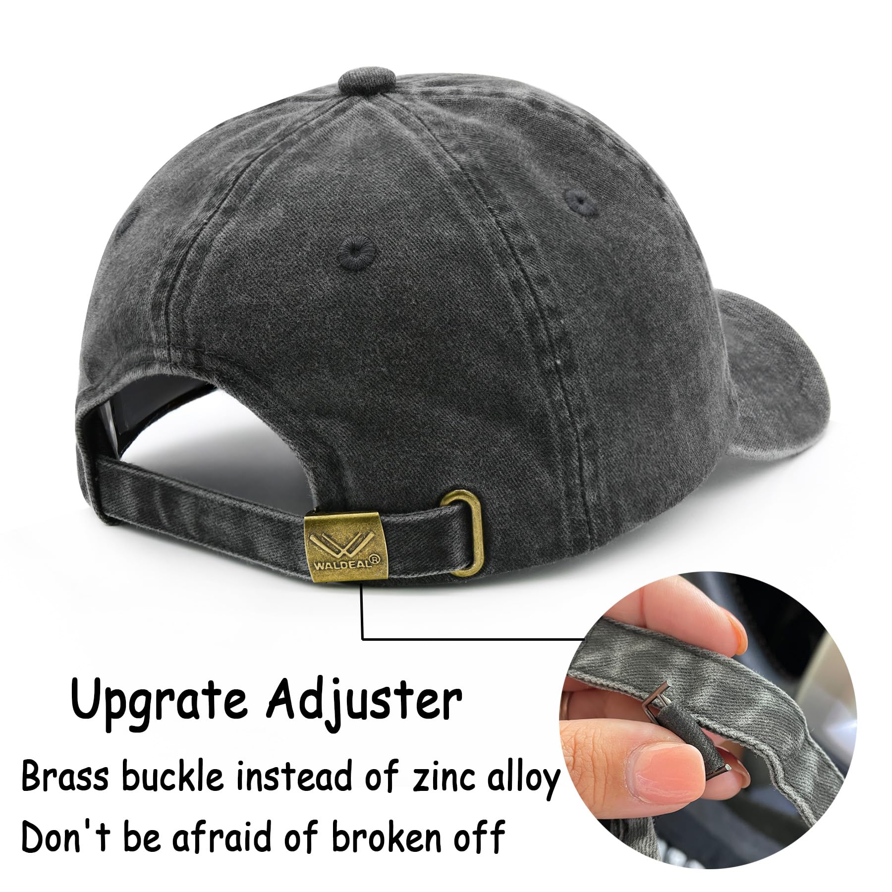 NVJUI JUFOPL Boys' Vintage Washed Skeleton Dinosaur Baseball Cap Black