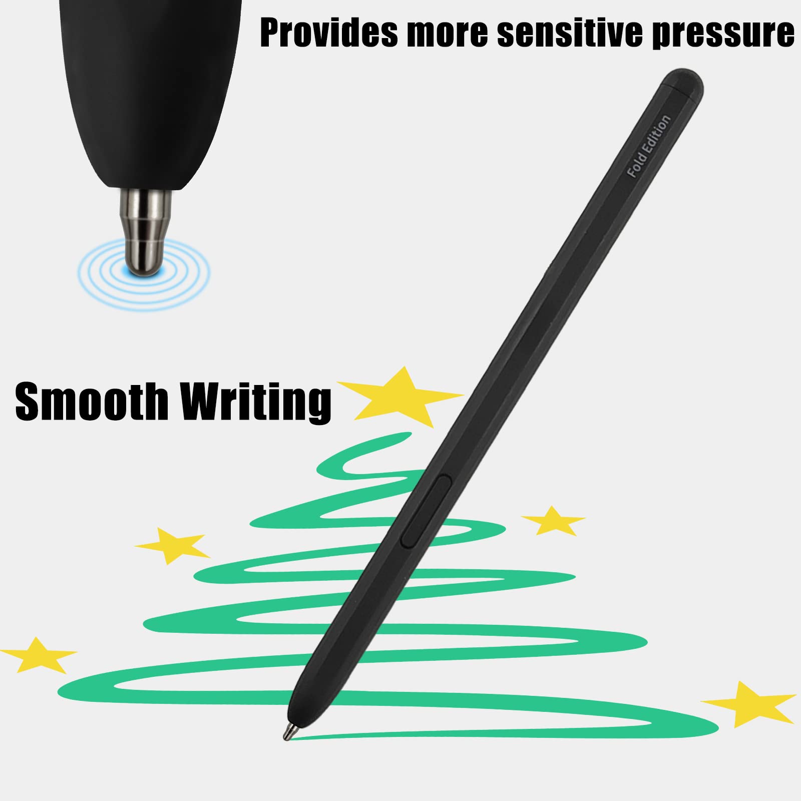 Upgraded Titanium Alloy Ball Pen Tips compatible with Samsung Galaxy Z Fold 3/4 S Pen Fold Edition Stylus Pen, No Wear Out Replacement Pencil Nibs fits for Z Fold 4/3 Phone,2 Pcs