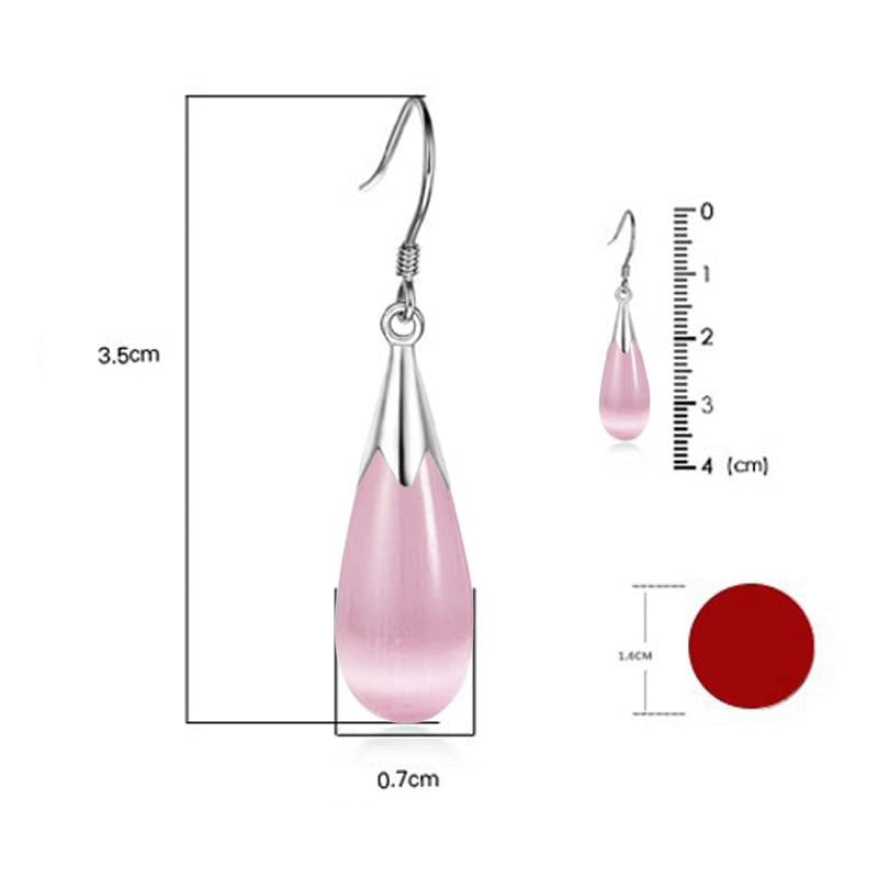 Teardrop Earrings for Women Dangle Plated Silver Nickle Free Earrings for Women Charm Gifts (water_drop_pink)