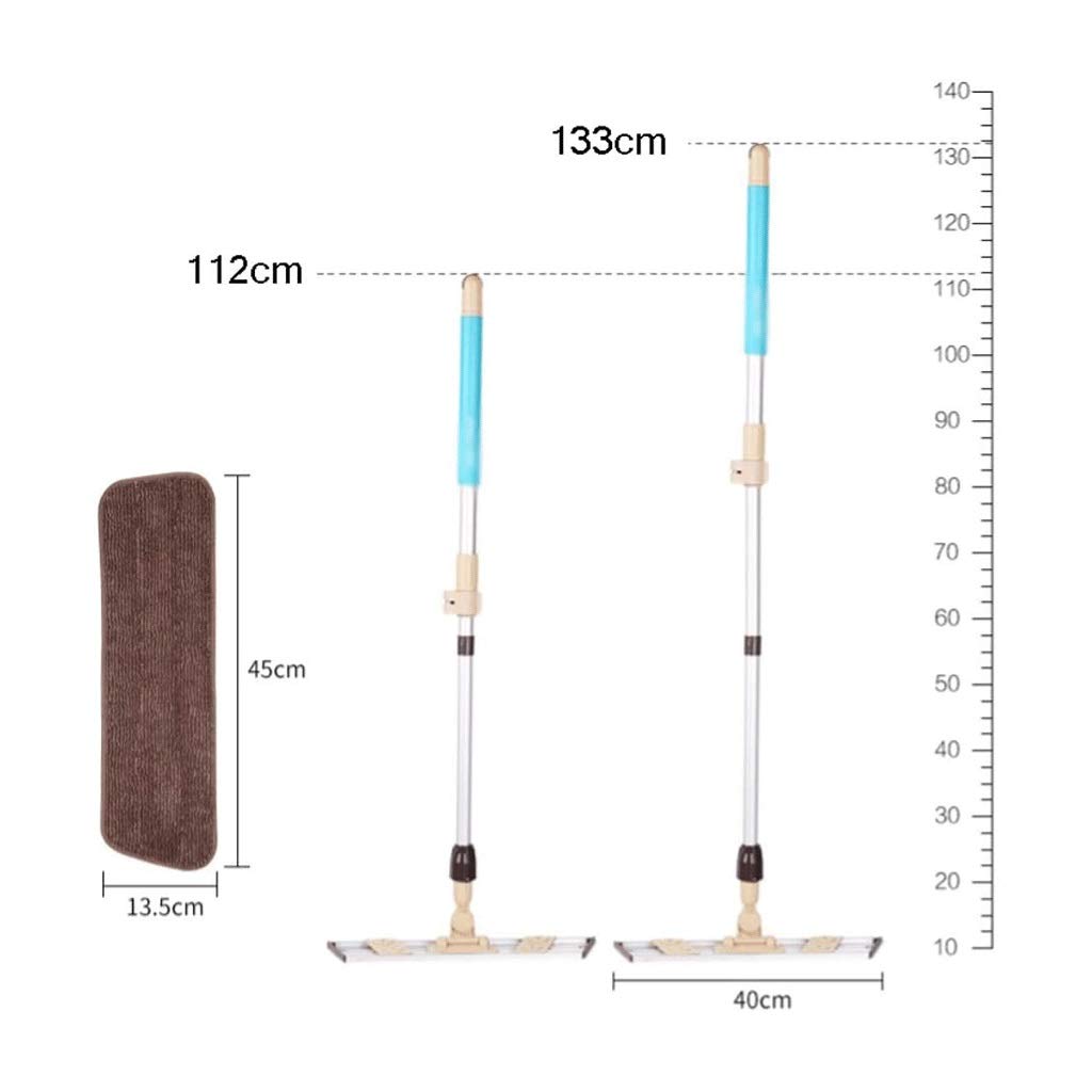 WSJIE Brown Mop, Professional Microfiber Mop for Hardwood, Laminate, Tile Floor Cleaning, Stainless Steel Telescopic Handle