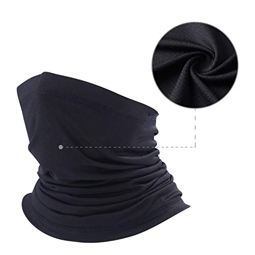 Neck Gaiter for Men Women- Versatile Fishing Face Mask Non Slip Breathable for Sun Wind Protection (Solid Black, 1)