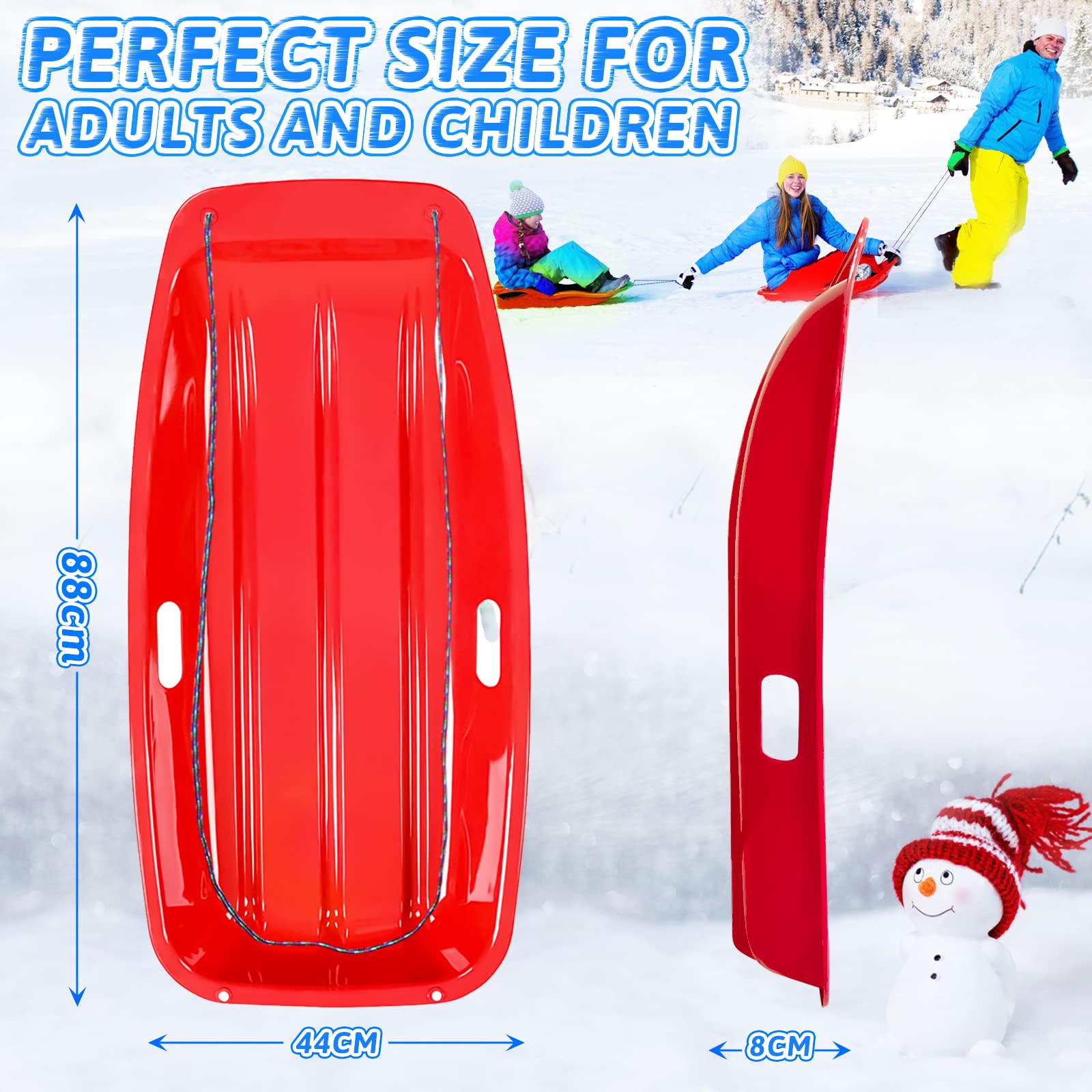 Snow Sleds for Kids and Adult,Sleds for Kids with Handle and Rope