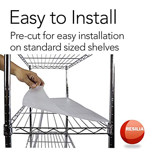 Resilia Shelf Liner Set for Wire Shelving Units β 5 Pack, 14 Inches x 30 Inches, Clear Vinyl, Anti-Slip, Heavy Duty, Made in The USA, for Kitchen, Bathroom, Garage Storage