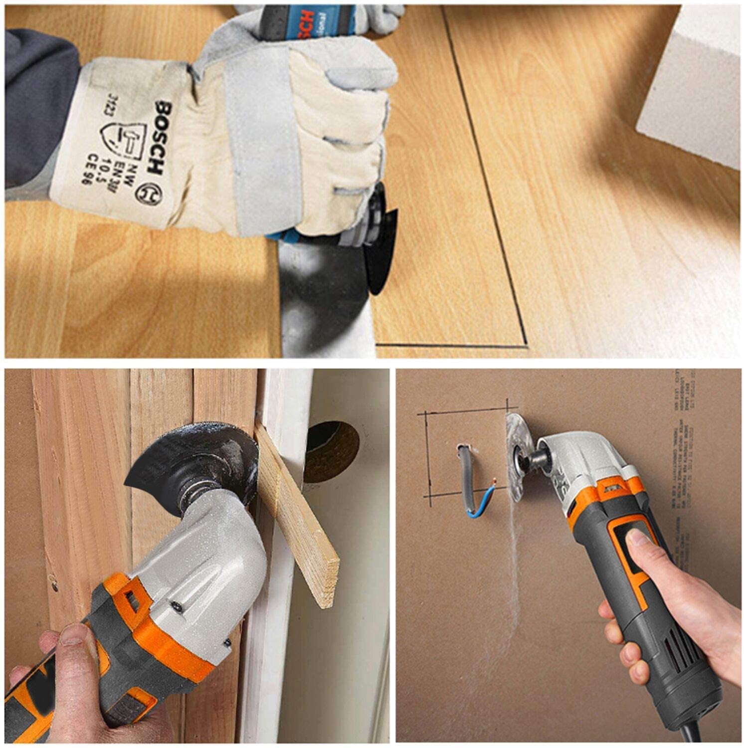 LIGHTIMETUNNEL Oscillating Saw Blades 35 PCS Metal Wood Multitool Blades Quick Release Cutting Blade Fit Dewalt Milwaukee Chicago Rockwell Fein Bosch Multimaster Makita