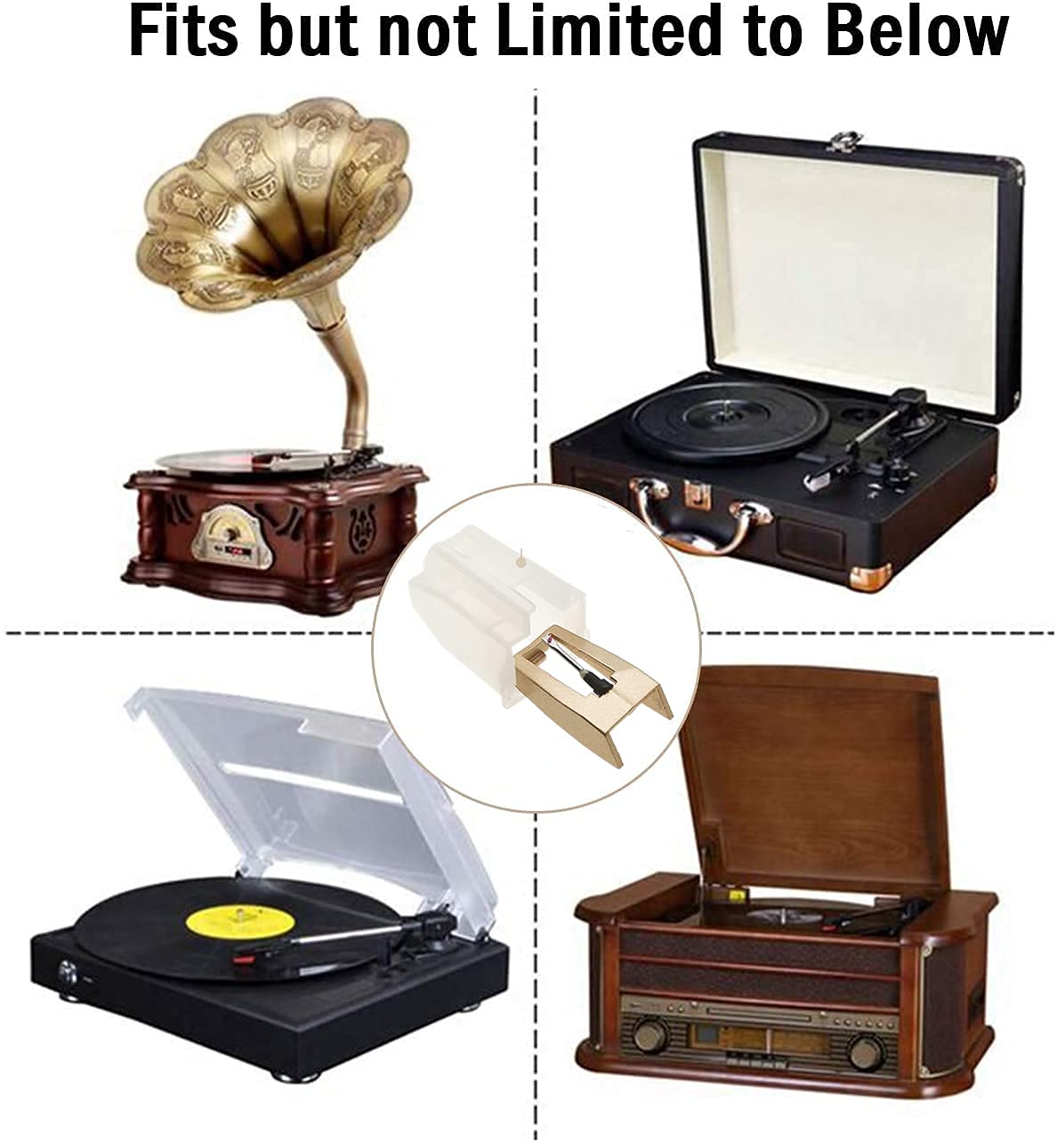 Record Player Needle, Upgraded Golden Record Needles Stylus Replacement for Crosley Victrola Jensen Turntable, Vinyl Record Player, Phonograph(Pack of 3)